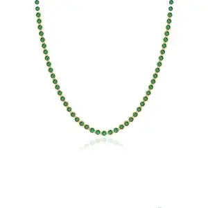 VALANI ATELIER Emerald Bezel Eternity Necklace