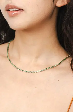 VALANI ATELIER Emerald Bezel Eternity Necklace