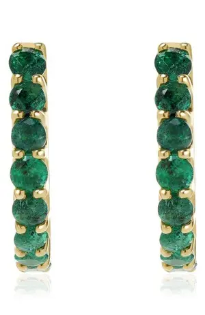 VALANI ATELIER Emerald Huggie Hoop Earrings