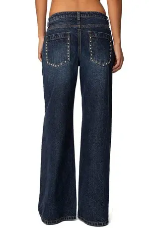 EDIKTED Stassie Studded Baggy Jeans