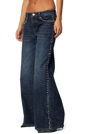 EDIKTED Stassie Studded Baggy Jeans
