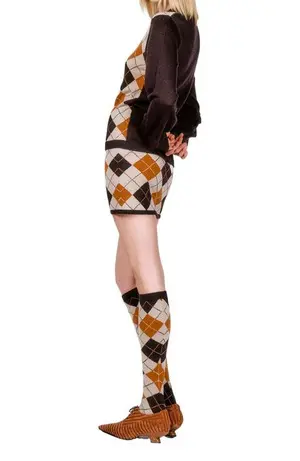 Anna Sui Argyle Knit Mini Skirt