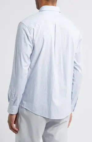 Johnnie-o Koby Gingham Performance Button-down Shirt - Maliblu