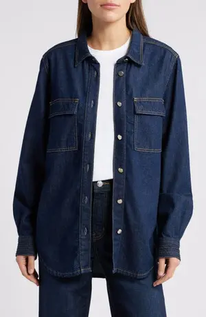 FRAME FRAME The Trapunto Denim Overshirt - Rinse