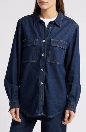 FRAME The Trapunto Denim Overshirt