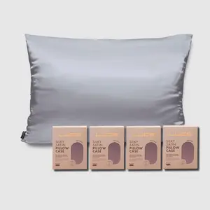 LUCE Silky Satin Pillowcase Bundle - Grey