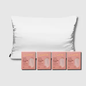 LUCE Silky Satin Pillowcase Bundle - White