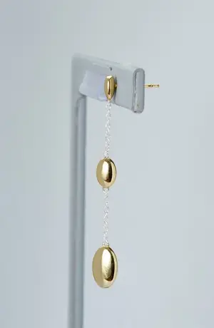 Argento Vivo Two-tone Oval Drop Earrings