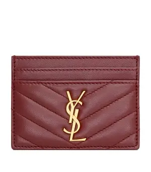 Saint Laurent Matelassé Card Holder Red