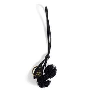 Miu Miu Leather Keyring - Black