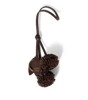 Miu Miu Leather Keyring - Brown