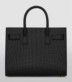 Saint Laurent Nano Sac De Jour Croc-embossed Tote Bag - Black