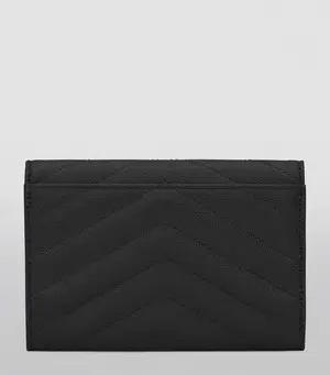 Saint Laurent Leather Quilted Wallet - Black