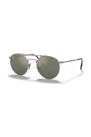 Ray-ban Ray-Ban Round Double Bridge Titanium Sunglasses - Blue