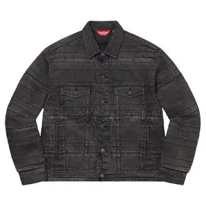 Supreme Layered Denim Trucker Jacket - Black