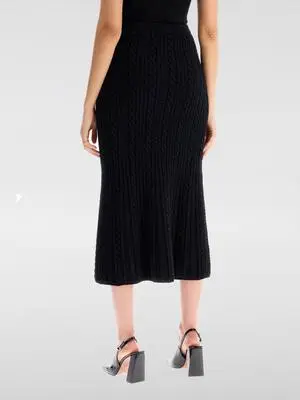 Alessandra Rich Ribbed Knit Midi Skirt