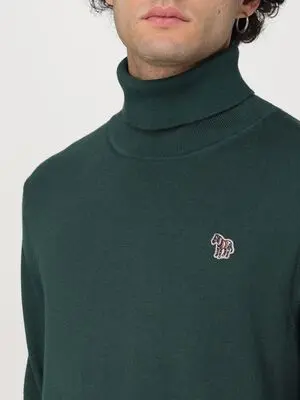Paul Smith Turtleneck Sweater With Embroidered Zebra Applique - Green