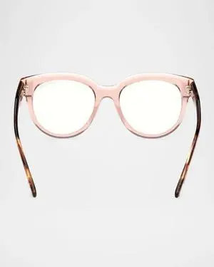 TOM FORD TOM FORD Round Acetate Eyeglasses Pink