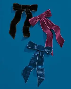 JENNIFER BEHR Velvet Bow Barrette - Black
