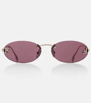 Fendi Crystal Oval Sunglasses - Purple