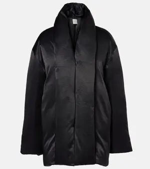 TOTEME Satin Down Hooded Jacket - Black