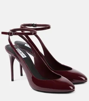 Alaïa Décolleté 90 Patent Leather Pumps - Burgundy