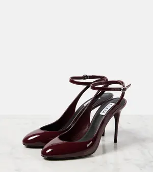 Alaïa Décolleté 90 Patent Leather Pumps - Burgundy