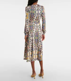 Etro Printed Midi Dress - White