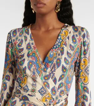 Etro Printed Midi Dress - White
