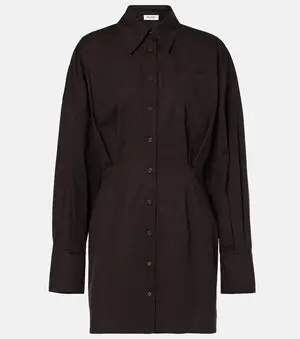 Attico The Attico Cotton-Blend Shirt Dress Brown