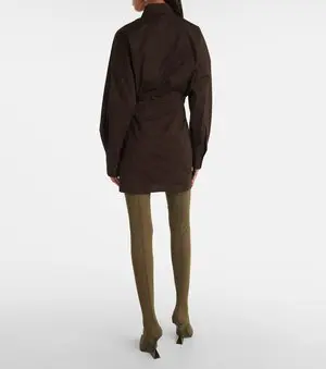 Attico Cotton-blend Shirt Dress - Brown