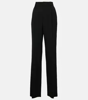 Saint Laurent Tailored Wool Tuxedo Pants - Black