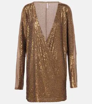 Norma Kamali Dolman Sequined Minidress
