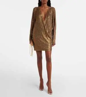 Norma Kamali Dolman Sequined Minidress