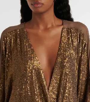Norma Kamali Dolman Sequined Minidress