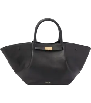 DEMELLIER New York Midi Leather Tote Bag - Black