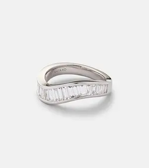 ANITA KO Wave 18kt White Gold Ring With Diamonds - Silver