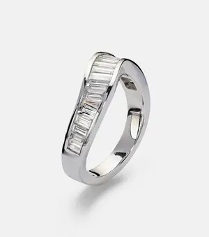 ANITA KO Wave 18kt White Gold Ring With Diamonds - Silver