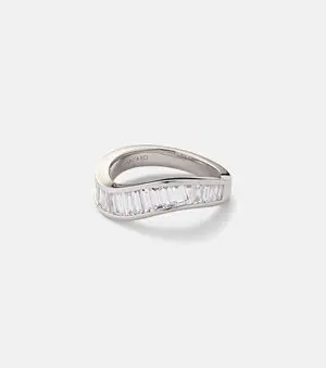 ANITA KO Wave 18kt White Gold Ring With Diamonds - Silver