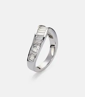 ANITA KO Wave 18kt White Gold Ring With Diamonds - Silver