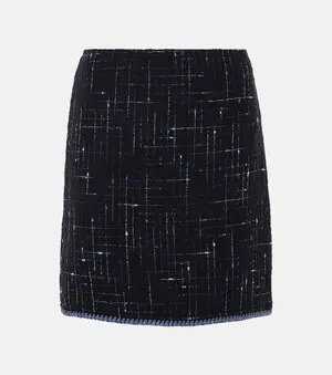 Etro Cotton-blend Tweed Miniskirt - Blue
