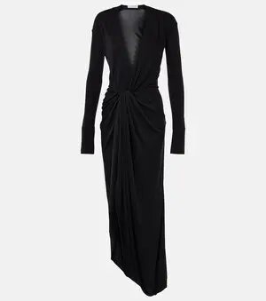 Victoria Beckham Knot-detail Jersey Gown - Black
