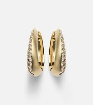 ANITA KO 18kt Yellow Hoop Earrings With Diamonds - Gold