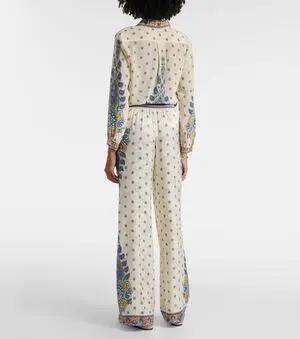 Etro Printed High-rise Straight Pants