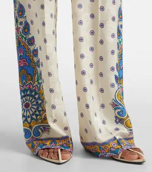 Etro Printed High-rise Straight Pants