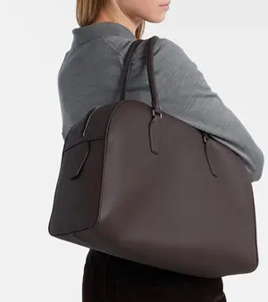 THE ROW India 15.75 Leather Tote Bag - Brown
