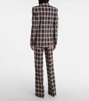 Etro Checked Wool Blazer - Blue