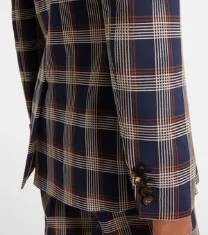 Etro Checked Wool Blazer - Blue