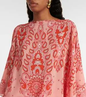 Etro Printed Silk Poncho