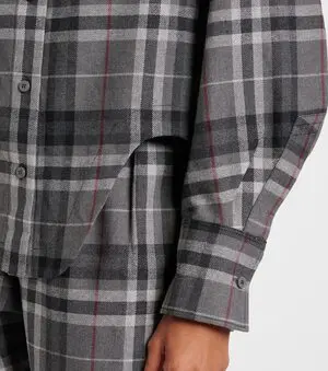 Attico Plaid Cotton-blend Shirt